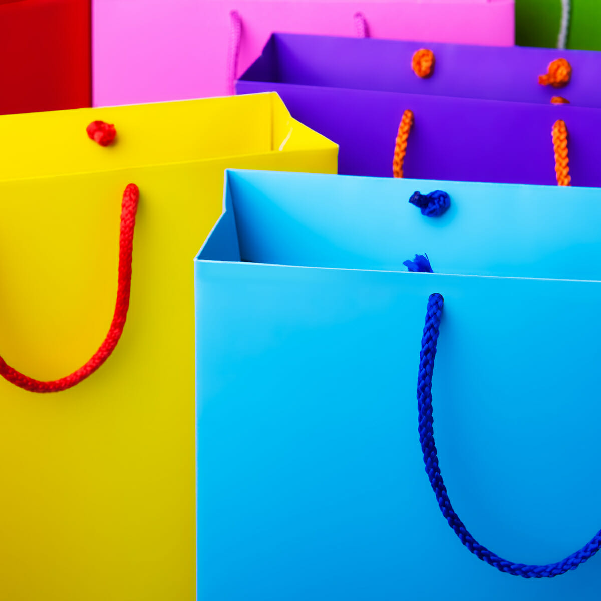 Colored Paper Handle Shopping Bags - CXGIAE